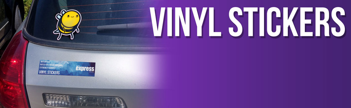 Full Colour Vinyl Bumper Stickers, durable and for outdoor use